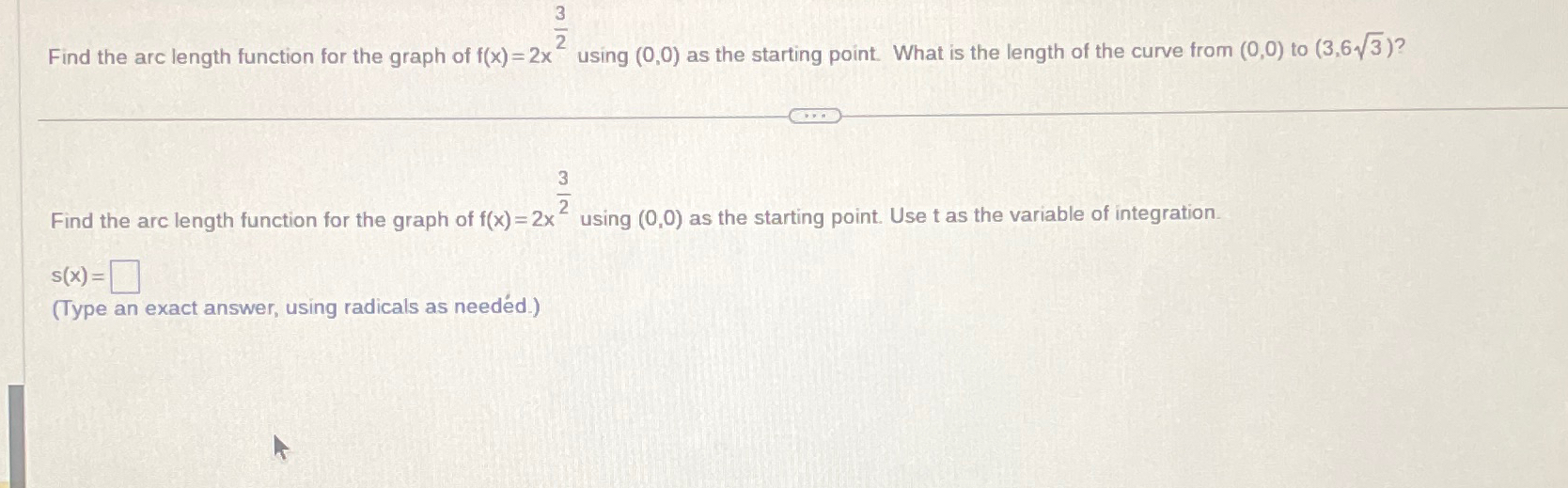 Solved Find the arc length function for the graph of | Chegg.com