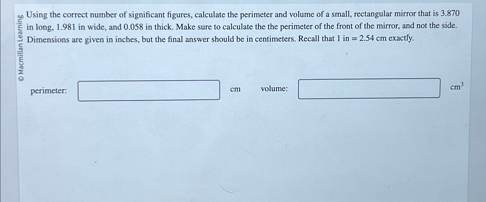 Solved ao Using the correct number of significant figures, | Chegg.com