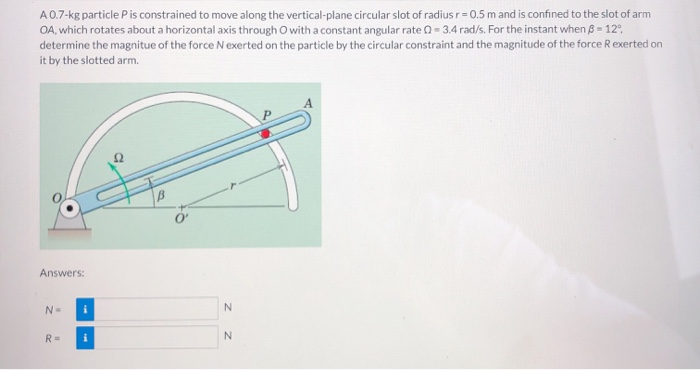 Solved A 0.7-kg particle Pis constrained to move along the | Chegg.com