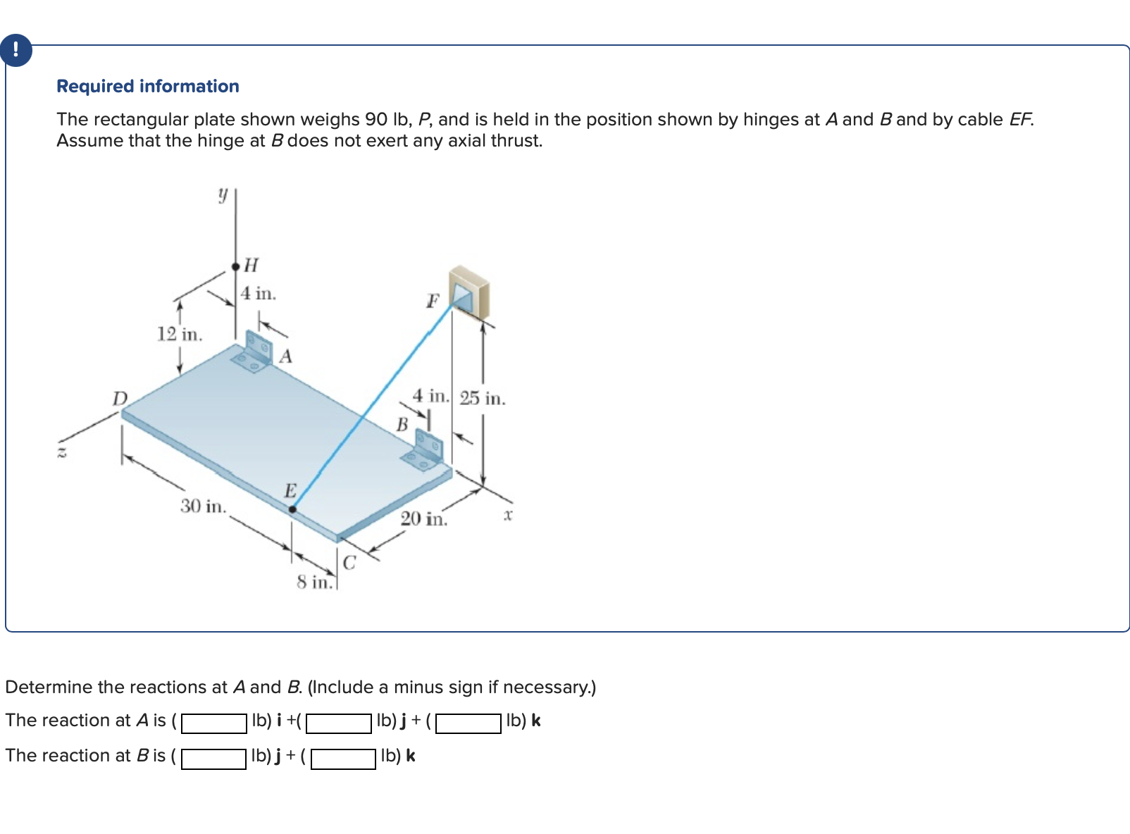Required information The rectangular plate shown | Chegg.com
