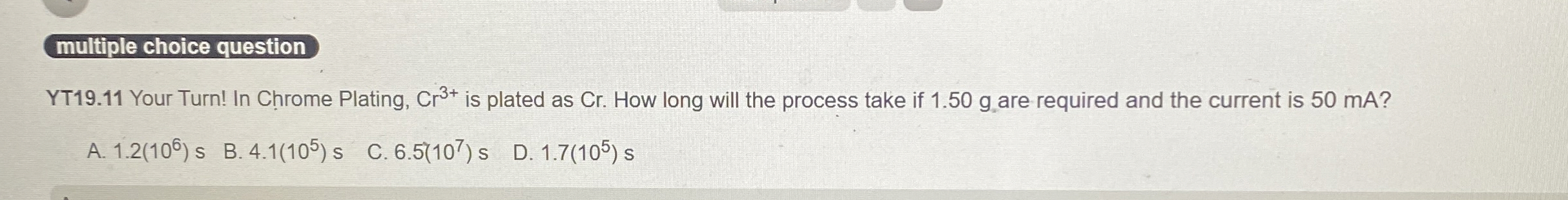 Solved multiple choice questionYT19.11 ﻿Your Turn! In Chrome | Chegg.com