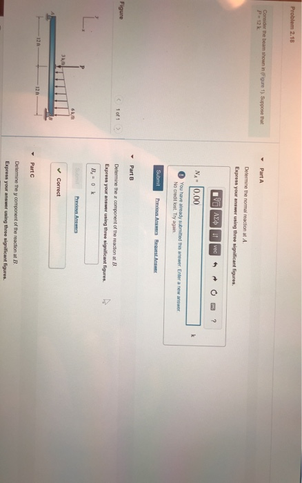 Solved Problem 2.18 Consider the beam shown in Figure 1). | Chegg.com
