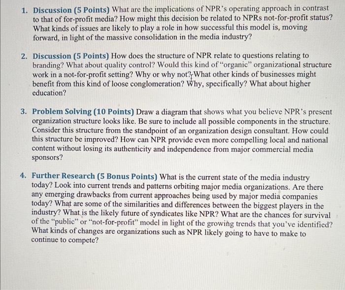 Solved 1. Discussion ( 5 Points) What are the implications | Chegg.com