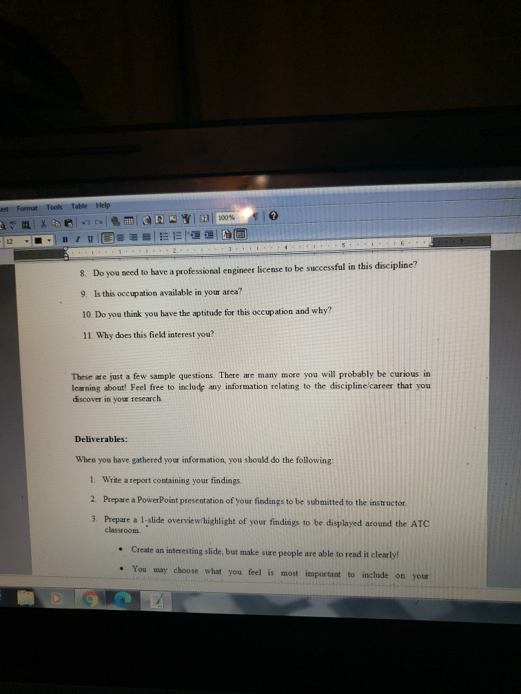 Solved Insert Format Tools Table Help XE HE 12 100%- 2 12 H | Chegg.com