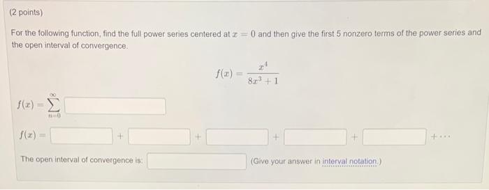 Solved For the following function, find the full power | Chegg.com