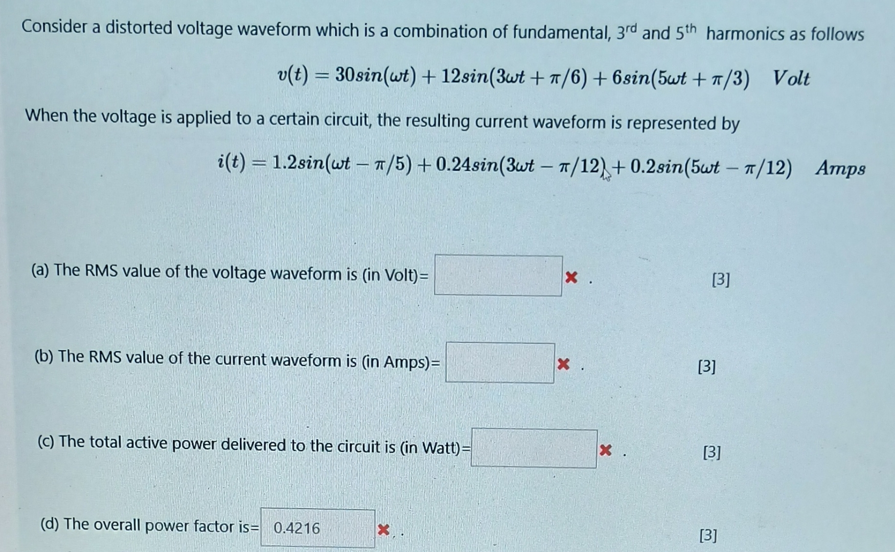 Solved Consider a distorted voltage waveform which is a | Chegg.com
