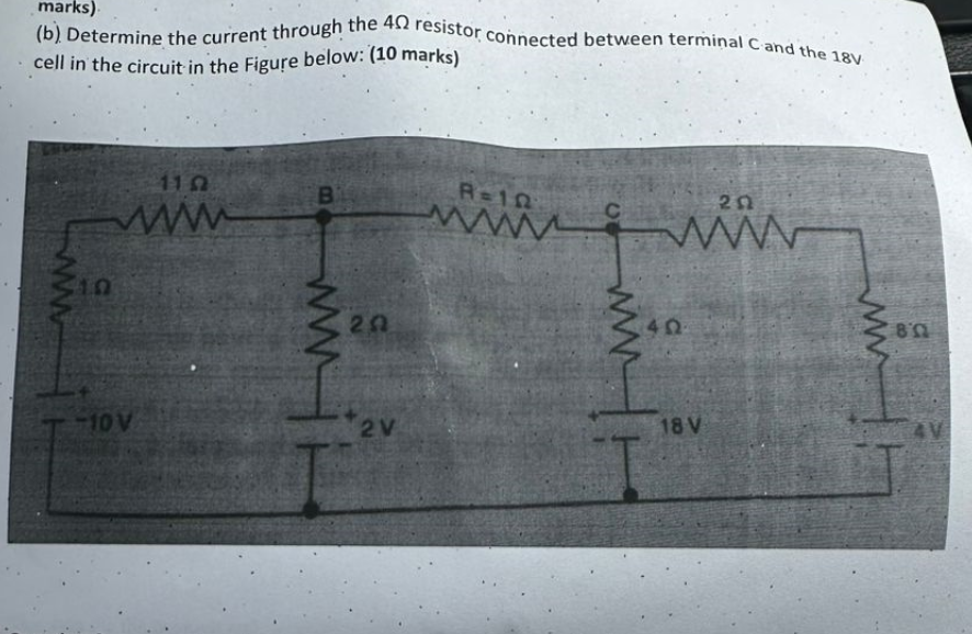 Solved (b) ﻿Determine the current through the 4Ω ﻿resistor | Chegg.com