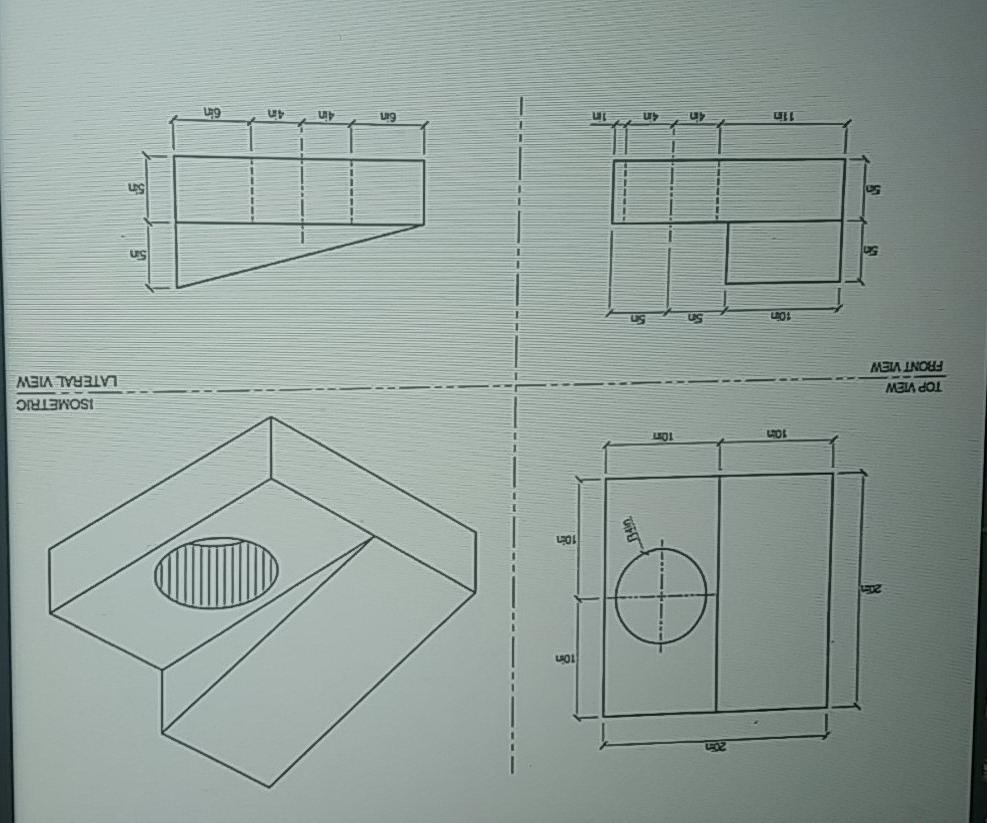 Solved Ton 102 10 Tom TOP VIEW SOUTH FRONT VIEW ISOMETRIC | Chegg.com