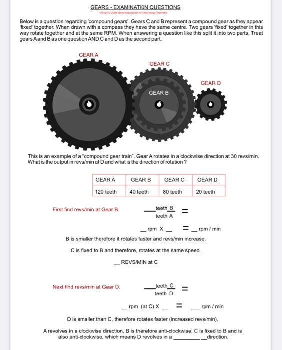 Solved GEARS - EXAMINATION QUESTIONS 2009 Word in of | Chegg.com