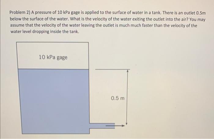 Solved Problem 2) A pressure of 10kPa gage is applied to the | Chegg.com
