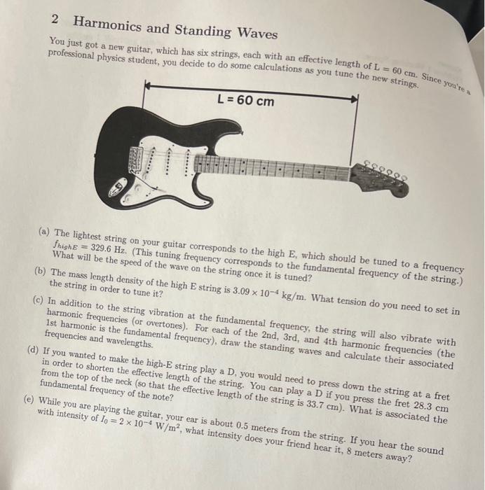 Solved 2 Harmonics and Standing Waves professional physics | Chegg.com