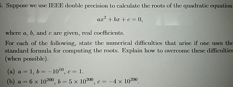 Solved 5. Suppose we use IEEE double precision to calculate | Chegg.com