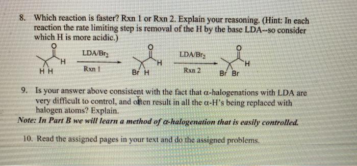Solved 8. Which reaction is faster? Rxn 1 or Rxn 2. Explain | Chegg.com