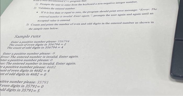 Solved the keyboved a non-negative integer number. 2) | Chegg.com