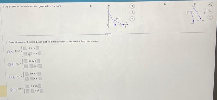 Solved Find a formula for each function graphed on the | Chegg.com