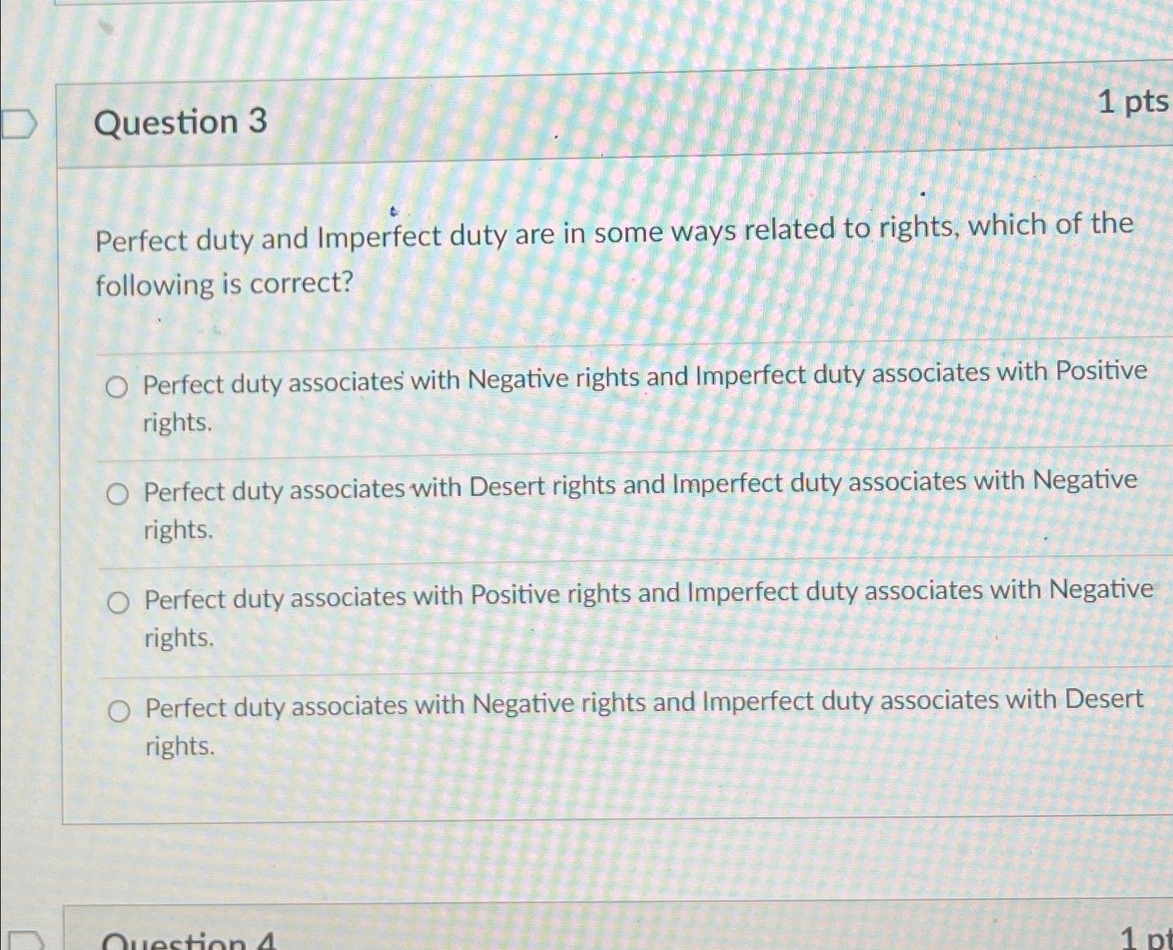 Solved Question 31 ﻿ptsPerfect duty and Imperfect duty are | Chegg.com