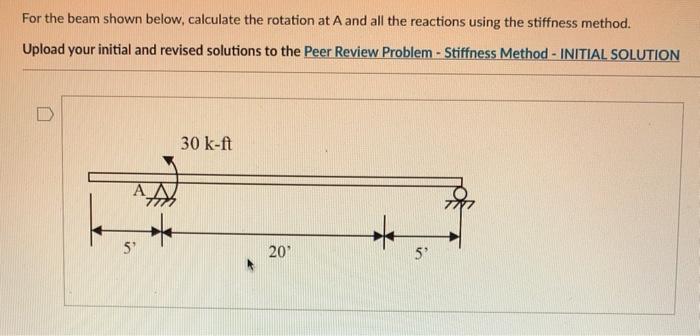 Solved For the beam shown below, calculate the rotation at A | Chegg.com