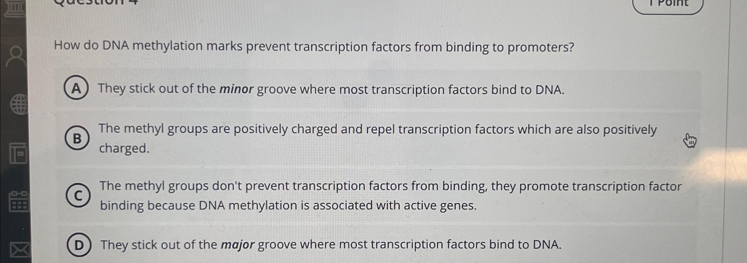 Solved How do DNA methylation marks prevent transcription | Chegg.com