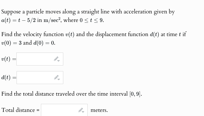 Solved Suppose a particle moves along a straight line with | Chegg.com