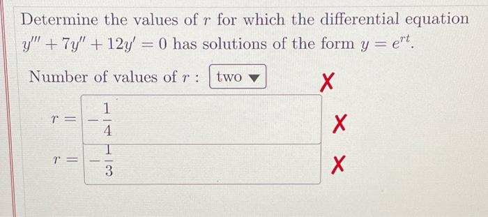 Solved Determine the values of r for which the differential | Chegg.com