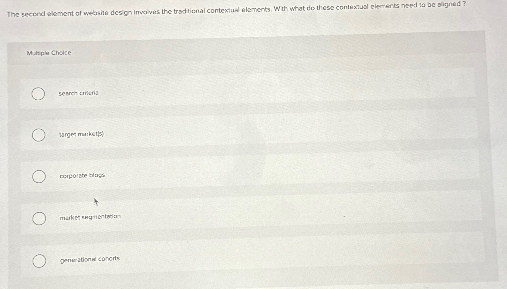 Solved The second element of website design involves the | Chegg.com
