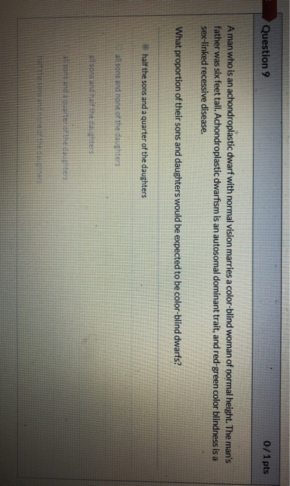 Solved Question 9 0 1 Pts A Man Who Is An Achondroplastic
