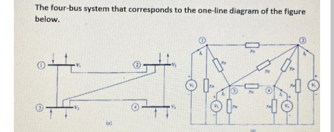 Solved The four-bus system that corresponds to the one-line | Chegg.com