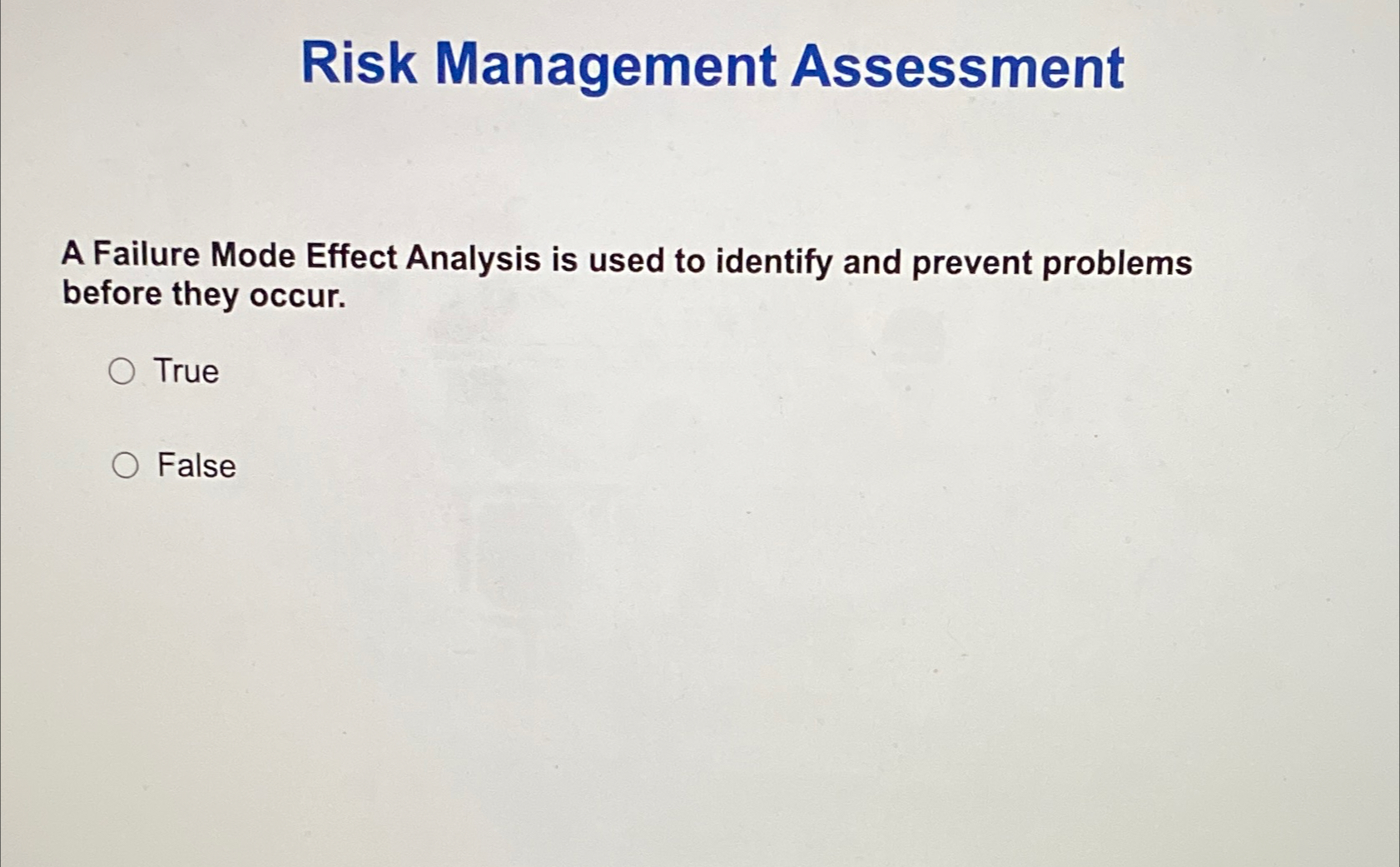 Solved Risk Management AssessmentA Failure Mode Effect | Chegg.com