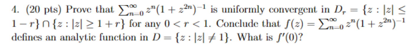 Solved [complex analysis] ﻿please answer in clear steps(20 | Chegg.com