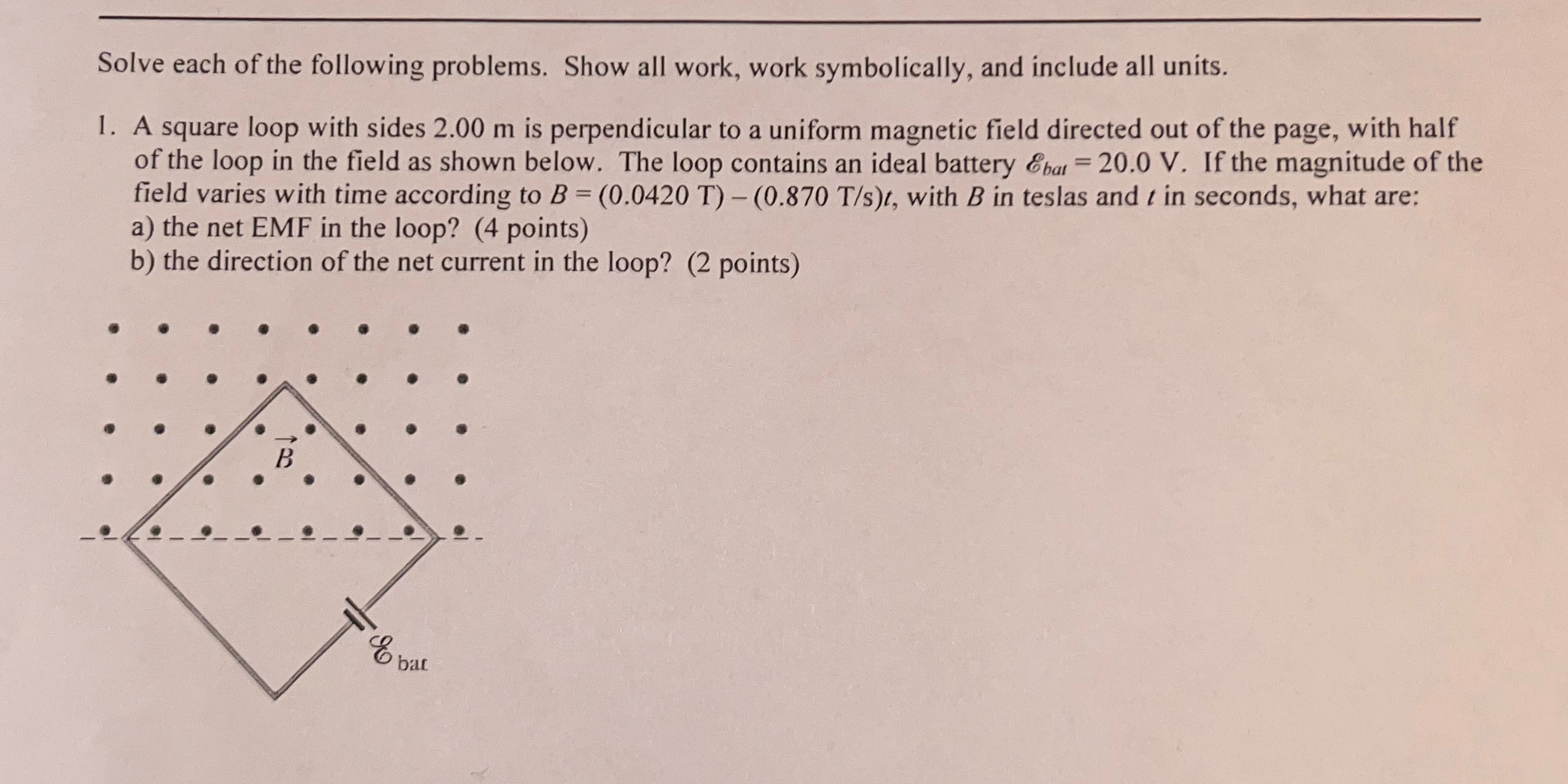 Solved Help solve please. Dots on diagram mean magnetic | Chegg.com