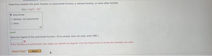 Solved Determine whether the given function is a polynomial | Chegg.com