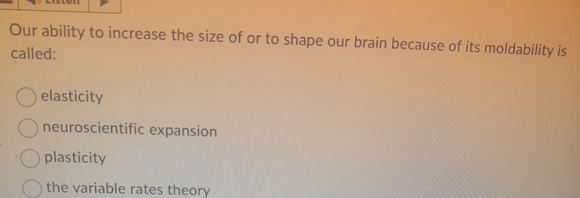 Solved Our ability to increase the size of or to shape our | Chegg.com