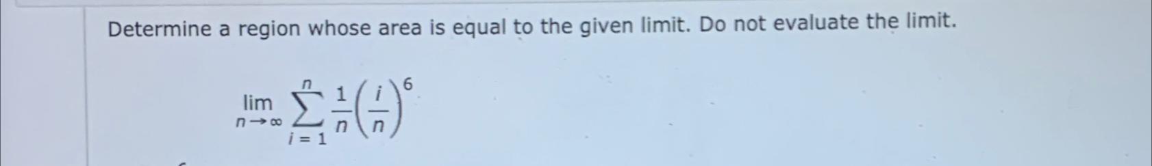 Solved Determine a region whose area is equal to the given | Chegg.com