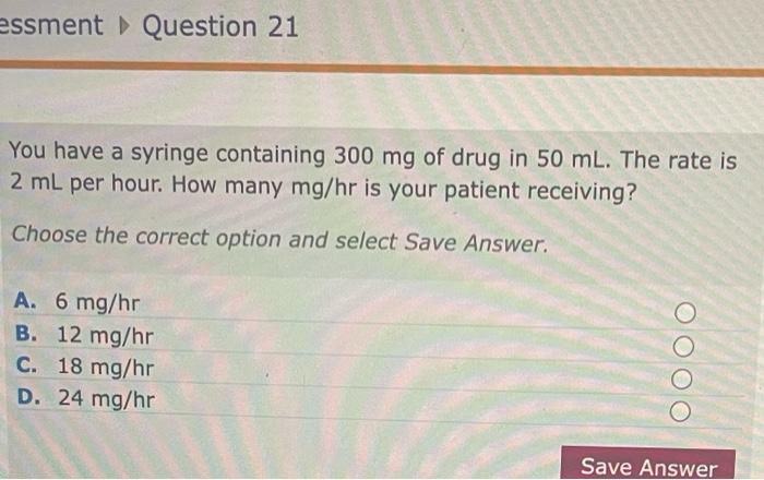 Solved You have a syringe containing 300mg of drug in 50 mL. | Chegg.com