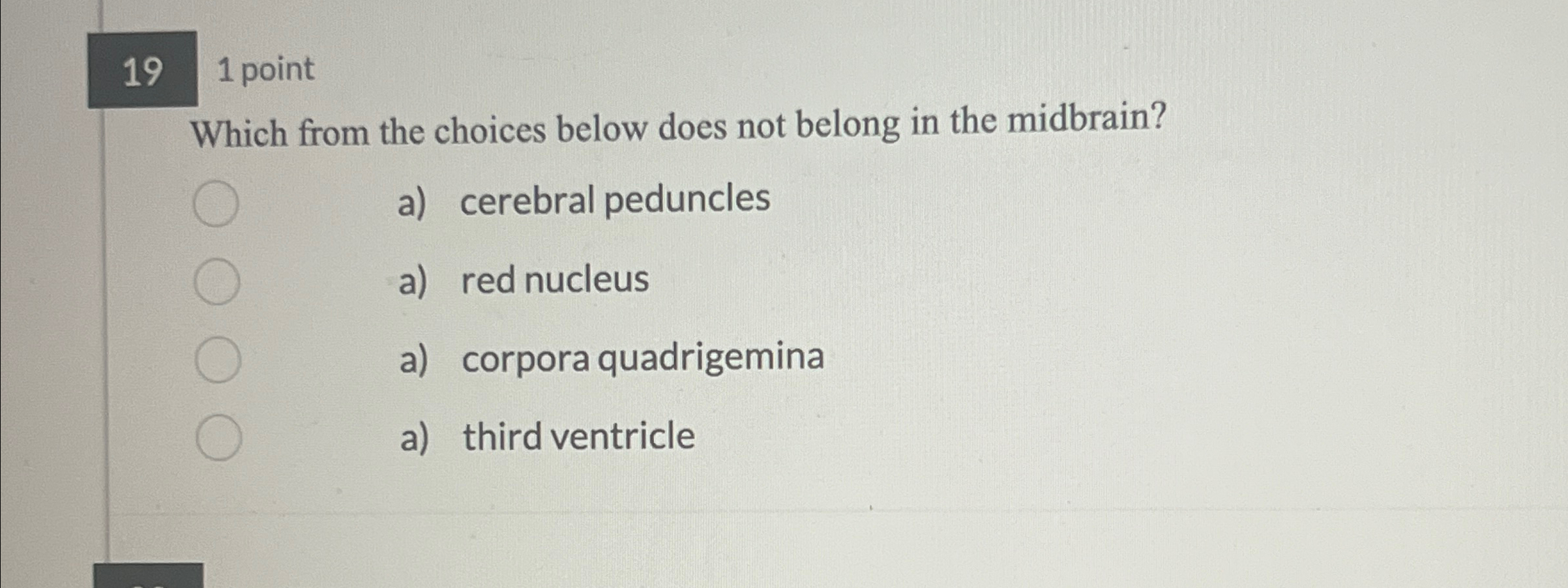 Solved 191 ﻿pointWhich from the choices below does not | Chegg.com