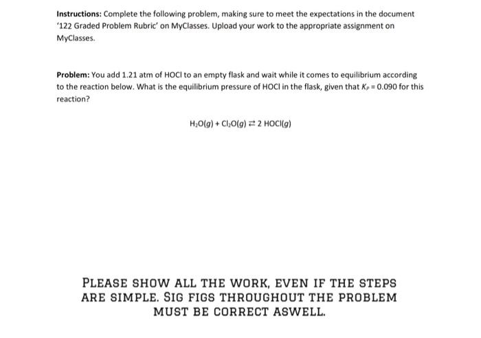 Solved Instructions: Complete the following problem, making | Chegg.com