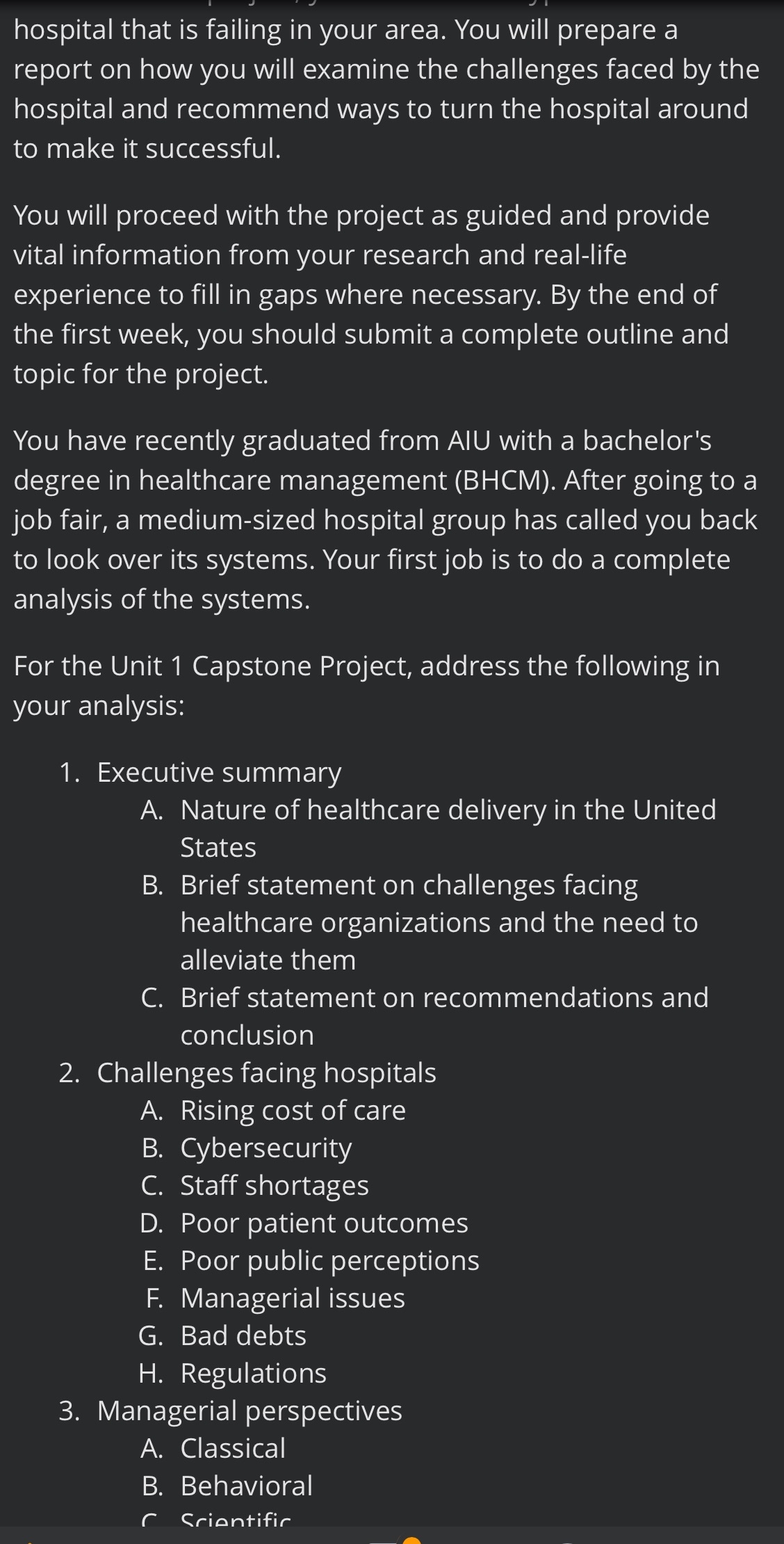 Solved hospital that is failing in your area. You will | Chegg.com