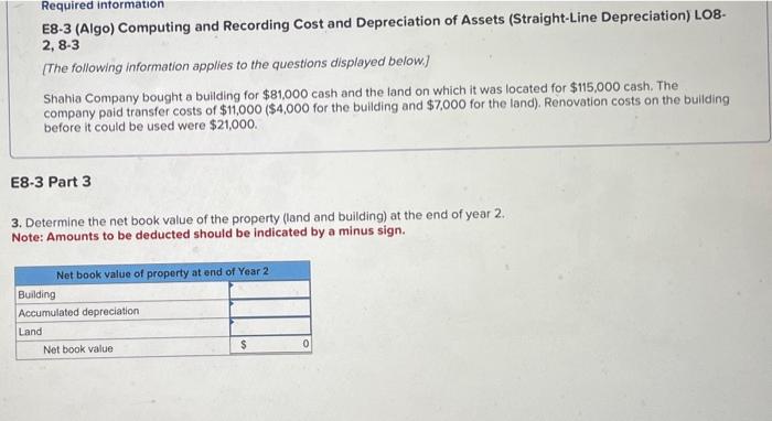Solved E8-3 (Algo) Computing and Recording Cost and | Chegg.com