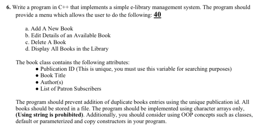 Write a program in C++ ﻿that implements a simple | Chegg.com