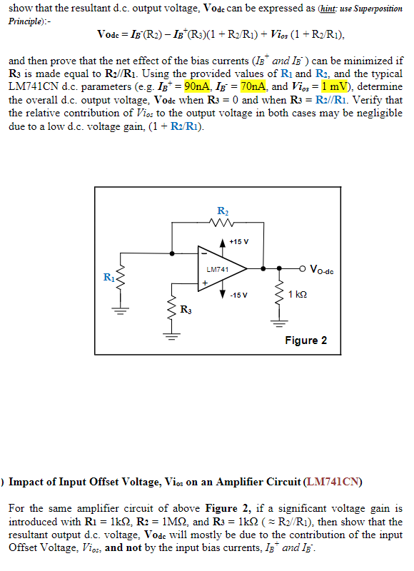 Solved Principle):- (b) ﻿Impact Bias Currents, IB+and IB-on | Chegg.com