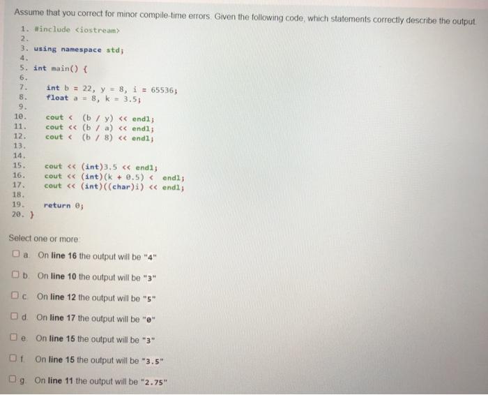 Solved Assume That You Correct For Minor Compile Time 2014