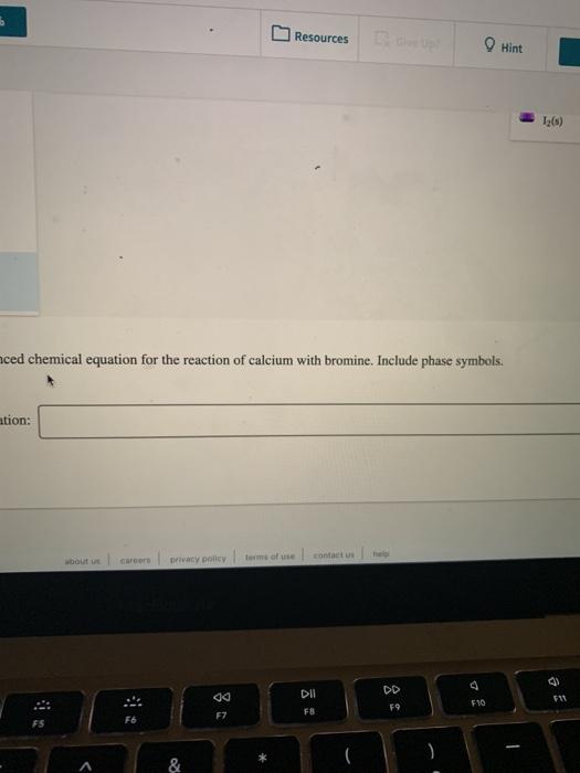 Solved Resources Hint 1360) ced chemical equation for the | Chegg.com