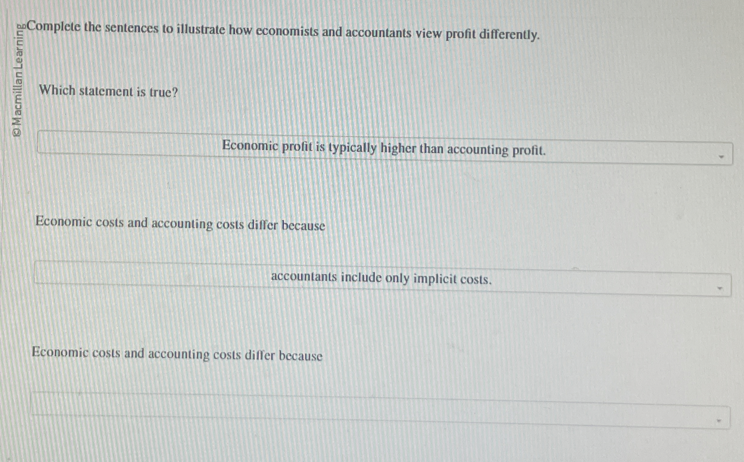 Solved Which statement is true?Economic profit is typically | Chegg.com