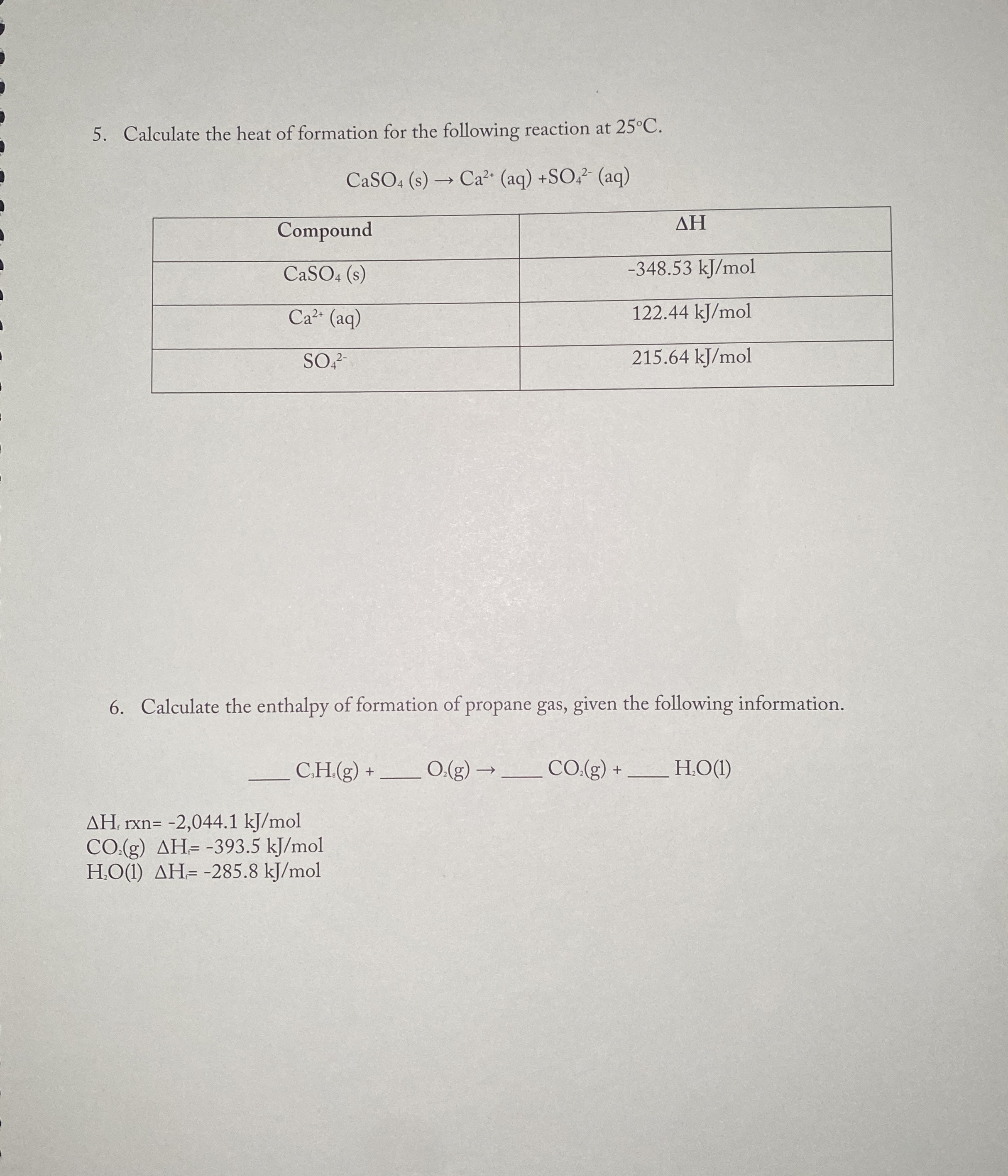 Solved Calculate the heat of formation for the following | Chegg.com