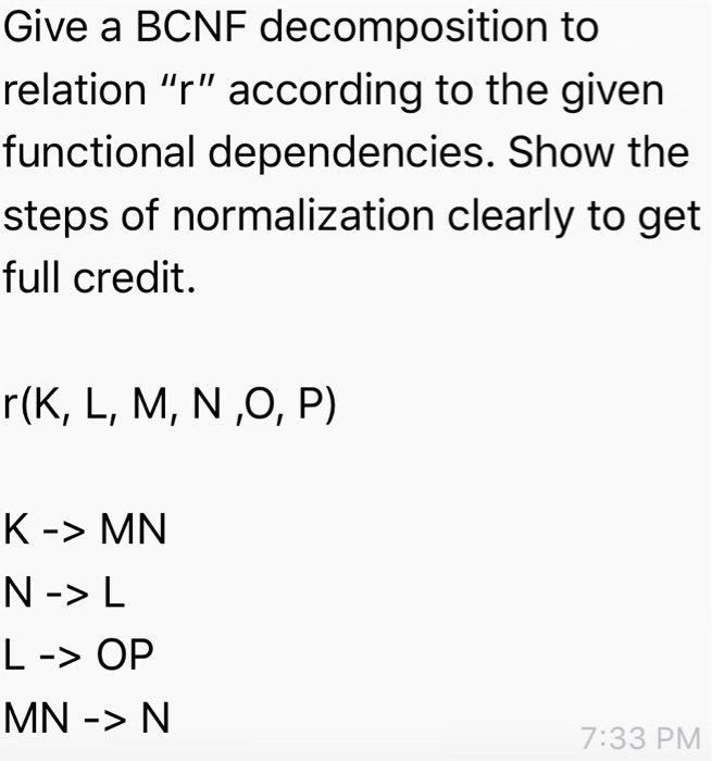 Solved Give a BCNF decomposition to relation "p" according | Chegg.com