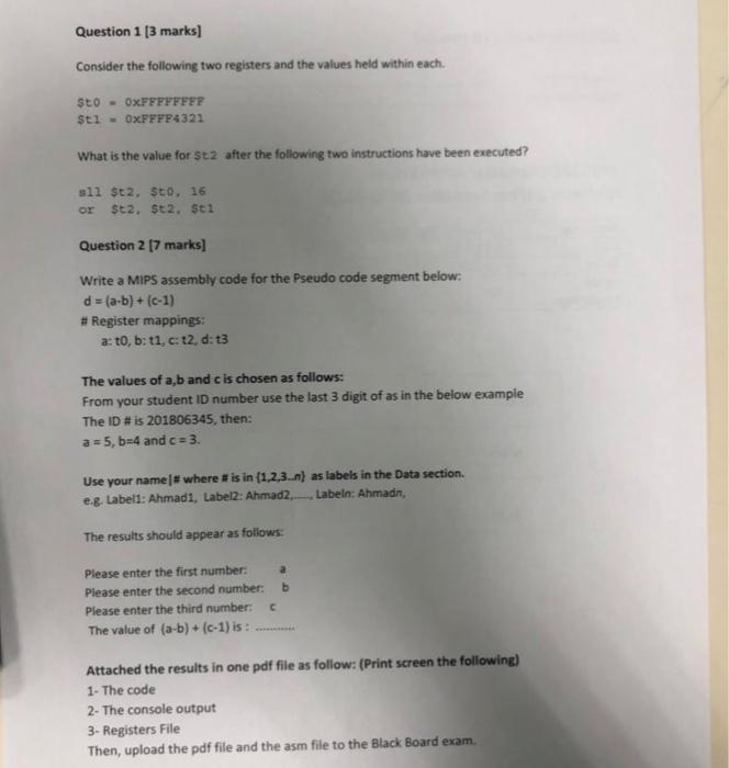 Solved Question 1 [3 marks] Consider the following two | Chegg.com