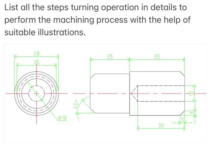 Solved List all the steps turning operation in details to | Chegg.com
