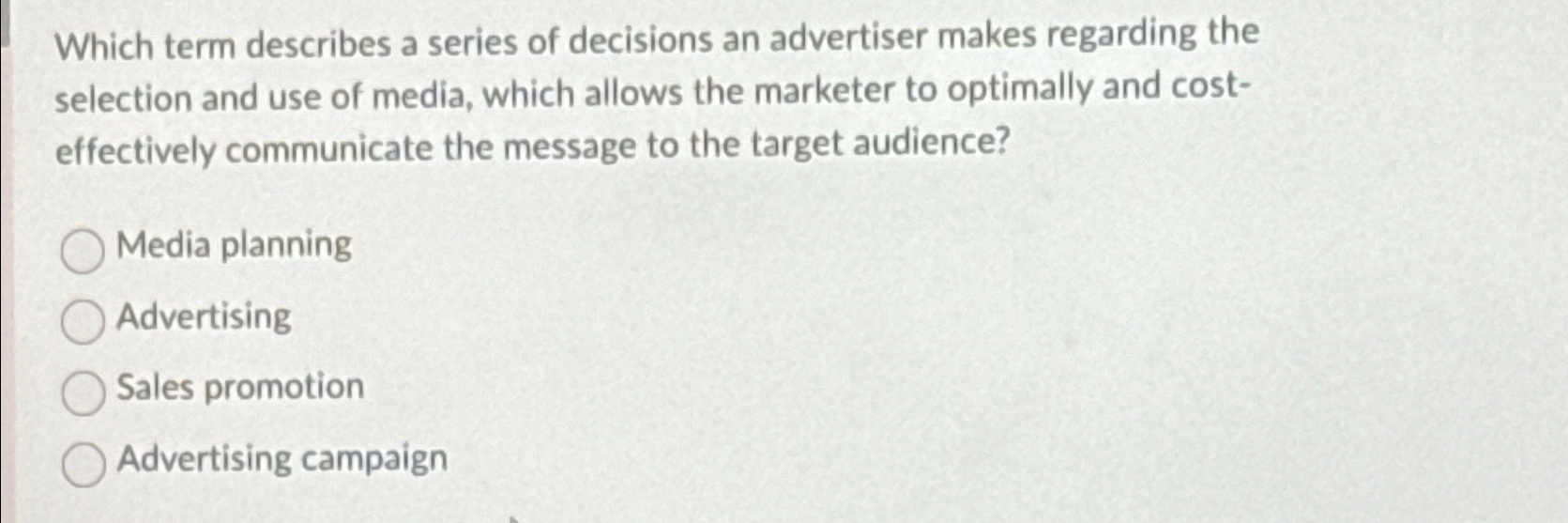 Solved Which term describes a series of decisions an | Chegg.com