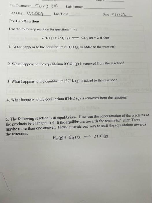 Solved Lab Instructor Jiang jie Lab Partner Lab Day TVesclay | Chegg.com