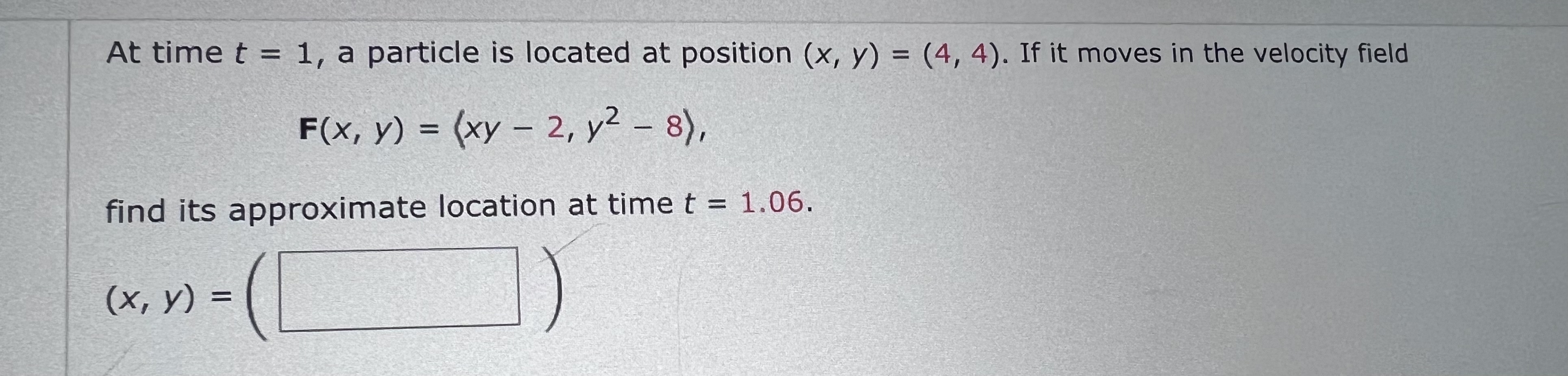 At time t=1, ﻿a particle is located at position | Chegg.com